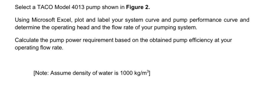 Solved Select a TACO Model 4013 pump shown in Figure 2. | Chegg.com