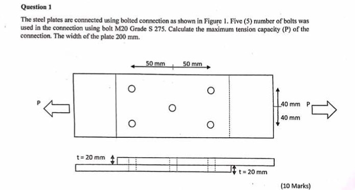 Solved Question 1 The steel plates are connected using | Chegg.com