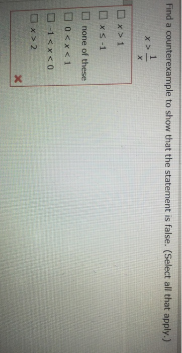 Solved Find A Counterexample To Show That The Statement Is