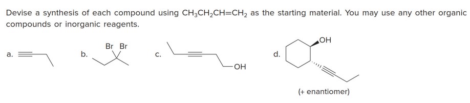 Solved Devise a synthesis of each compound using | Chegg.com