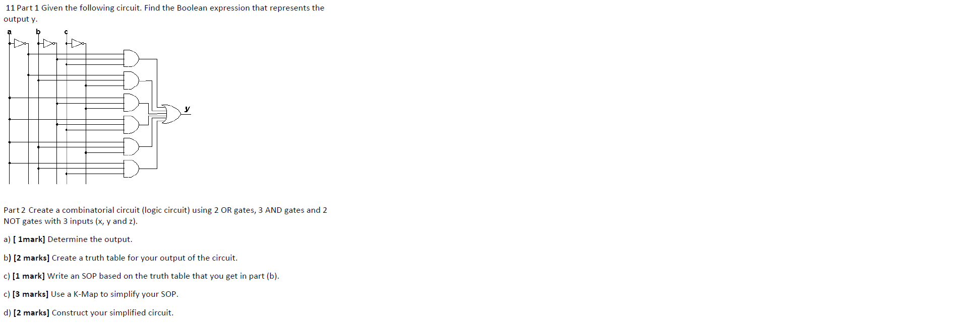 Solved 11 Part 1 Given the following circuit. Find the | Chegg.com