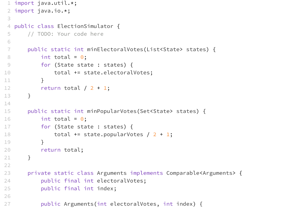Election Simulator The President of the United States | Chegg.com