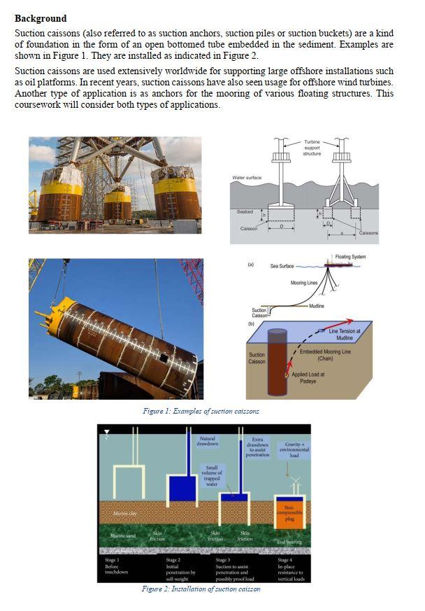 Solved Background Suction caissons (also referred to as | Chegg.com