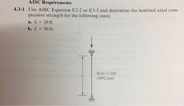 Solved AISC Requirements 4.3-1 Use AISC Equation E3-2 or | Chegg.com