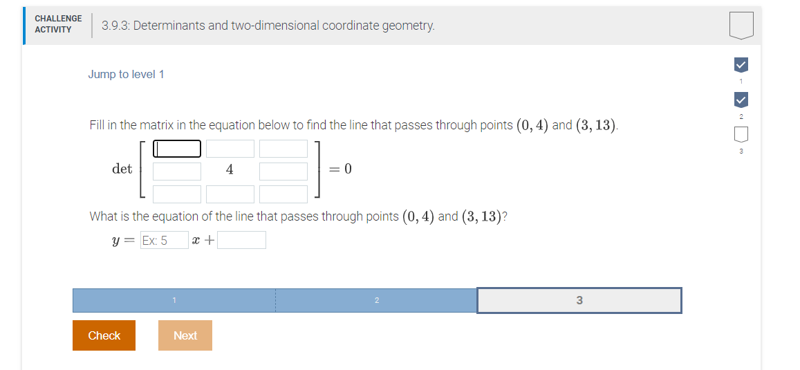 Solved CHALLENGE ACTIVITY 3.9.3: Determinants and | Chegg.com