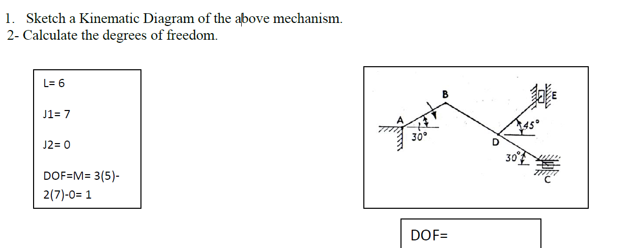 Solved 1. Sketch a Kinematic Diagram of the above mechanism. | Chegg.com