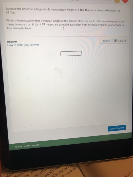 Solved Suppose the horses in a large stable have a mean | Chegg.com
