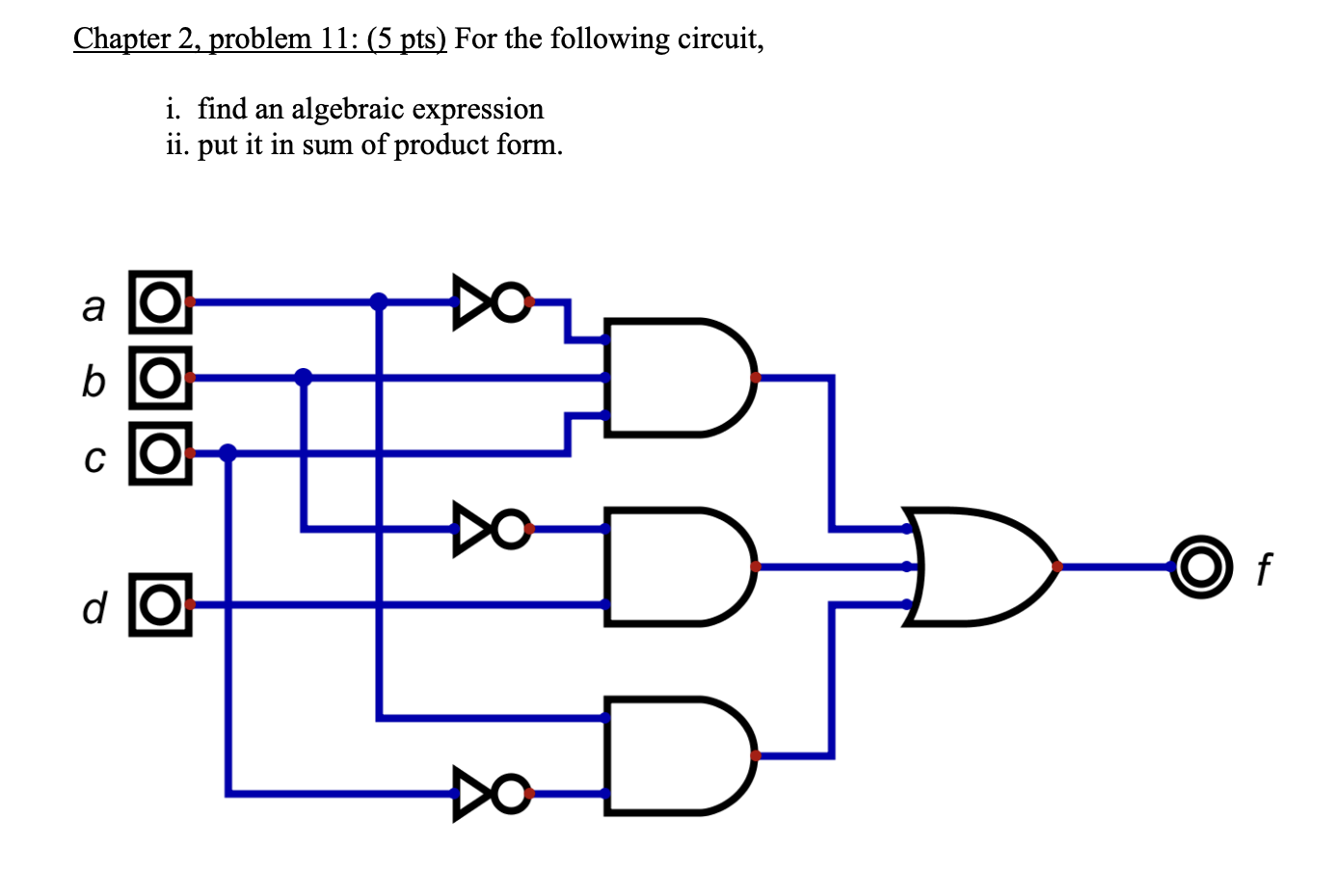 Solved Chapter 2, problem 11: (5 pts) For the following | Chegg.com