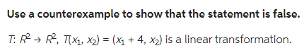 Solved Use a counterexample to show that the statement is | Chegg.com