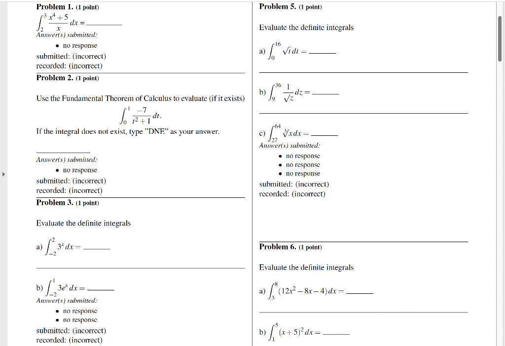 Solved Problem 1. (1 point) Problem 5. (1 point) ∫23xx4+5dx= | Chegg.com Solved Problem 1. (1 point) Problem 5. (1 point) ∫23xx4+5dx= | Chegg.com