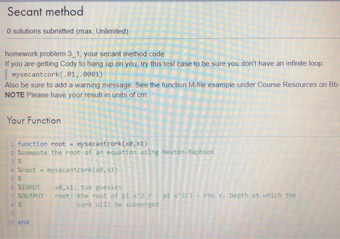 Solved PLEASE SEE MODIFICATIONS for (part c) secant part. | Chegg.com