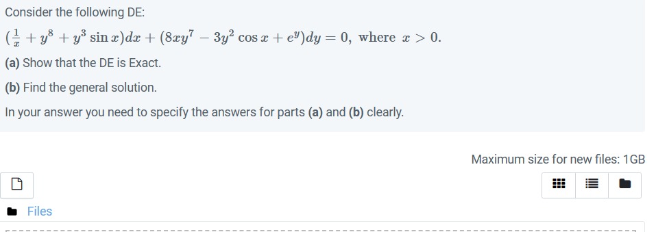Solved Consider the following DE: | Chegg.com