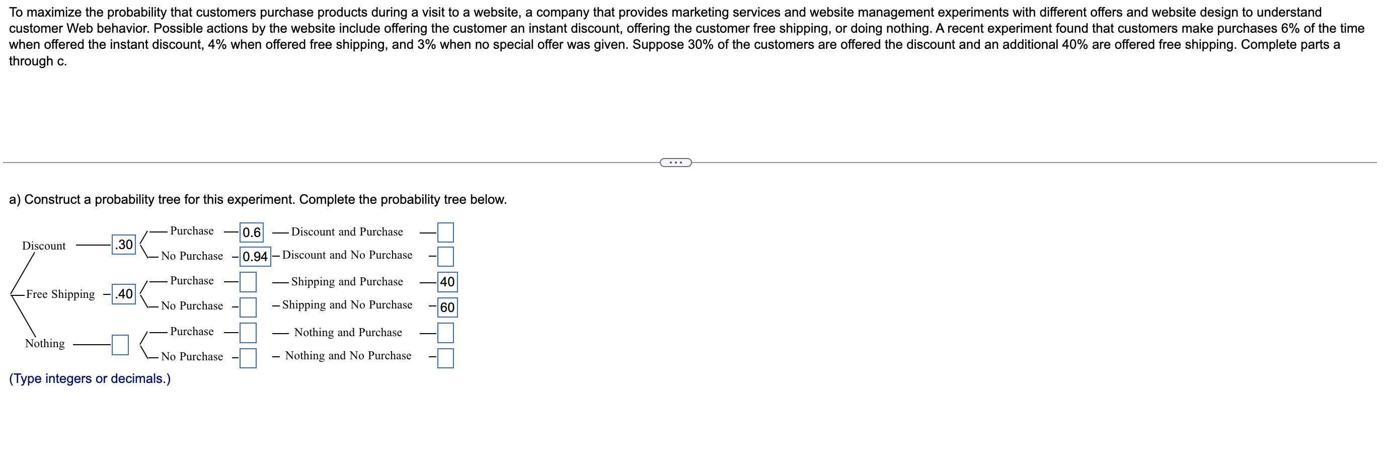Solved through c. a) Construct a probability tree for this | Chegg.com