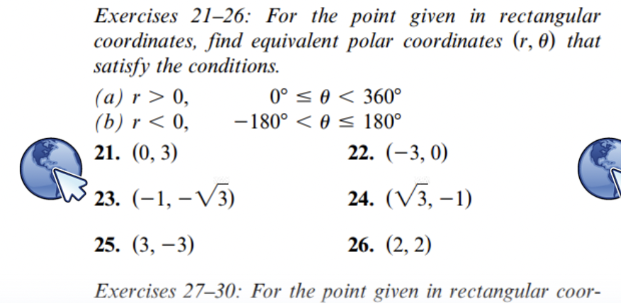 Solved Exercises 21-26: For the point given in rectangular | Chegg.com