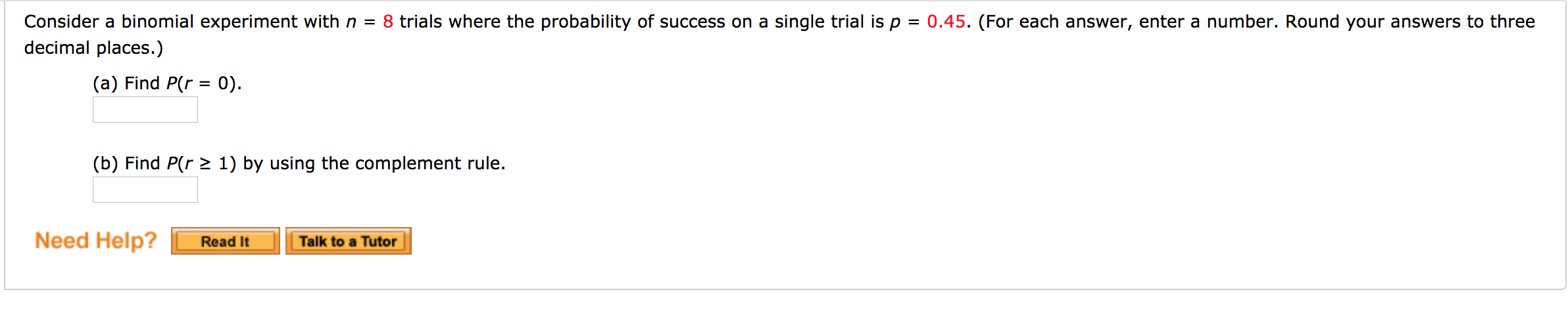 Solved Consider a binomial experiment with n = 8 trials | Chegg.com