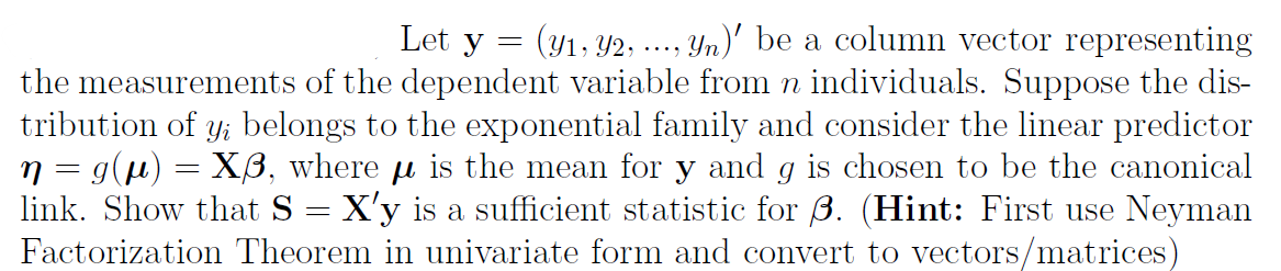 Solved Let y=(y1,y2,dots,yn)' ﻿be a column vector | Chegg.com