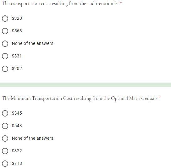 Solved The following LP model represents the Transportation | Chegg.com