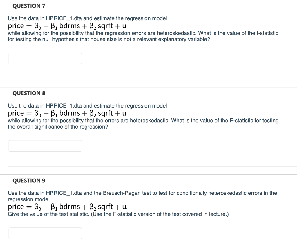 Solved regress price bdrms sarft Source SS df MS = 72 Model | Chegg.com