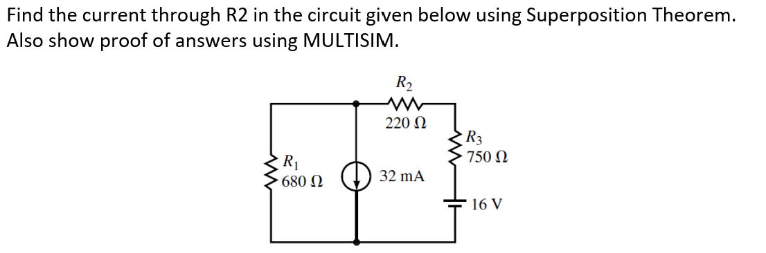 Solved Find the current through R2 in the circuit given | Chegg.com