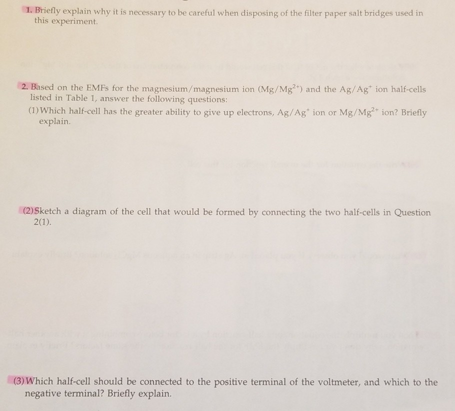 Solved 1. Briefly explain why it is necessary to be careful | Chegg.com