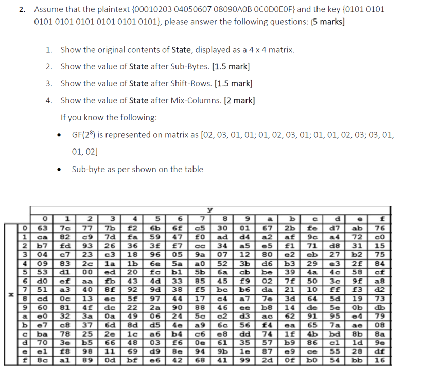 Solved 2. Assume that the plaintext {0001020304050607 | Chegg.com