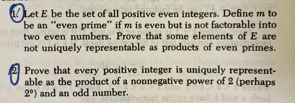 Solved Let be an “even prime" if m is even but is not | Chegg.com