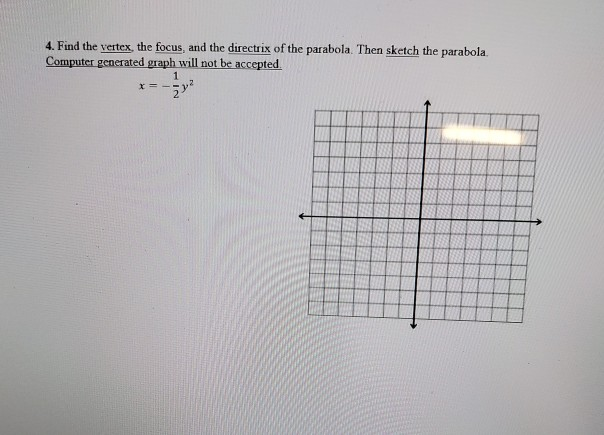 Solved 4. Find the vertex, the focus, and the directrix of | Chegg.com