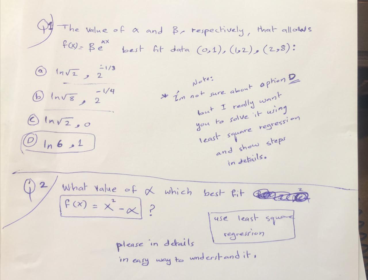 Solved ????please solve these two questions using least | Chegg.com