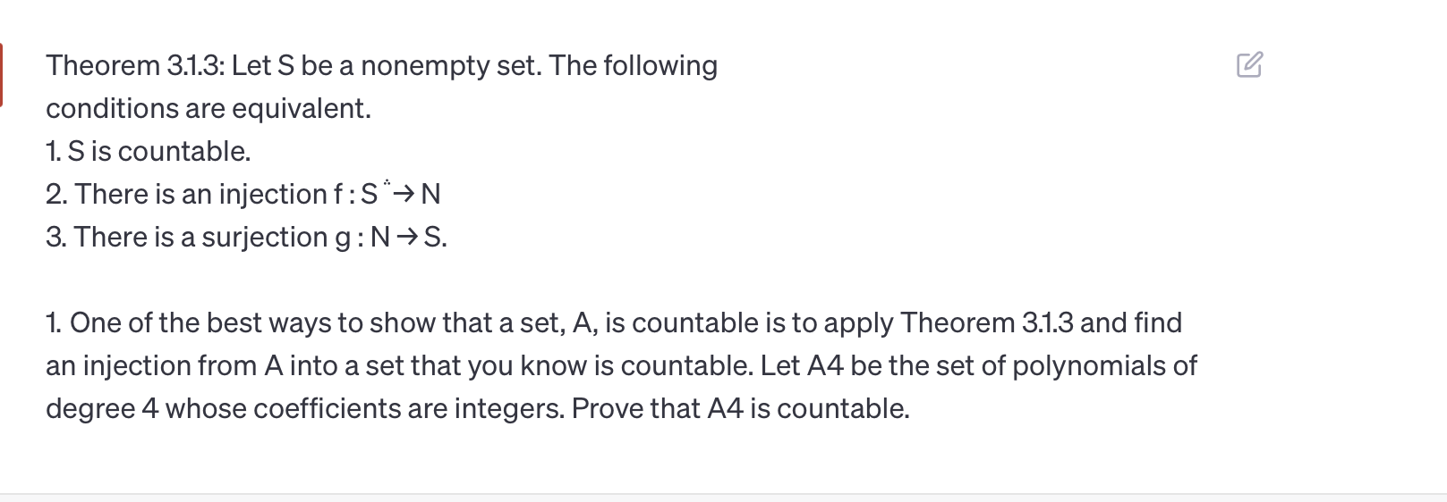 Solved Theorem 3.1.3: Let S be a nonempty set. The following | Chegg.com
