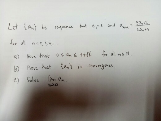 Solved et {%) be sequence hat a71 and ann-5ate 141 2An1 or u | Chegg.com