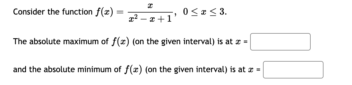 Solved Consider The Function F X X2−x 1x 0≤x≤3 The