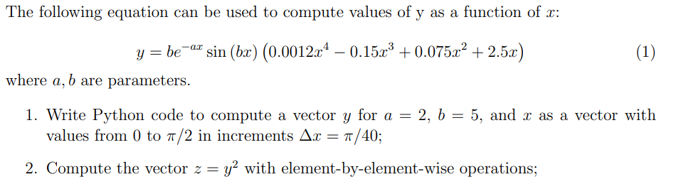 Solved The following equation can be used to compute values | Chegg.com