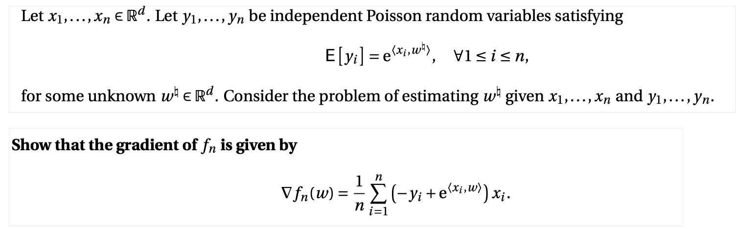 Solved Let x1,…,xn∈Rd. Let y1,…,yn be independent Poisson | Chegg.com