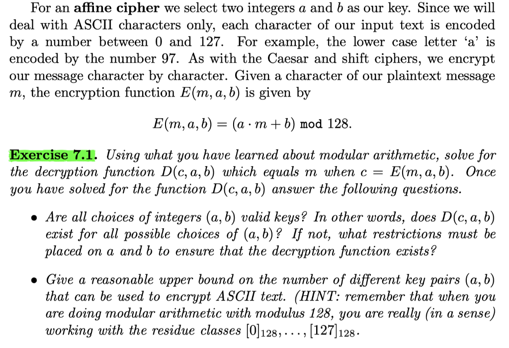 Solved Modular Arithmetic Affine Cipher Using What You