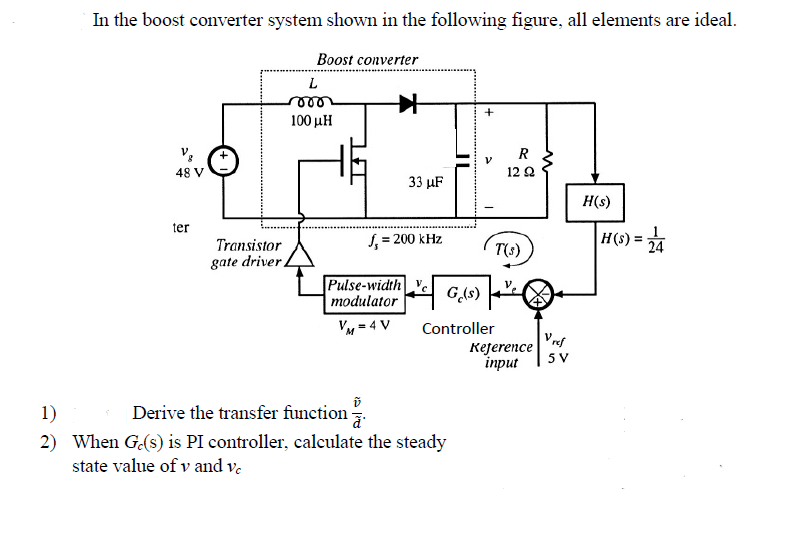 In the boost converter system shown in the following | Chegg.com
