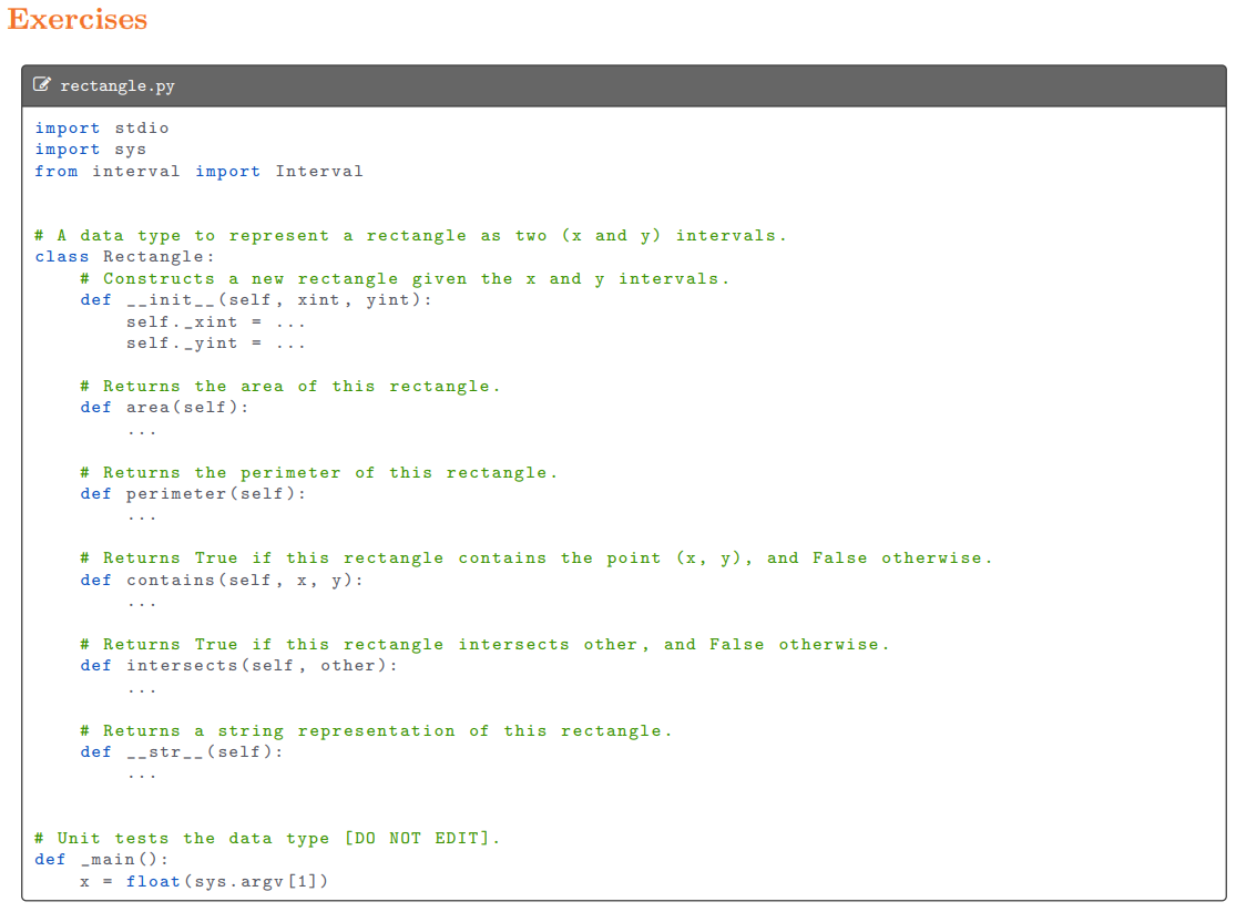 Solved Exercise 8 Rectangle Define A Data Type Rectangle 