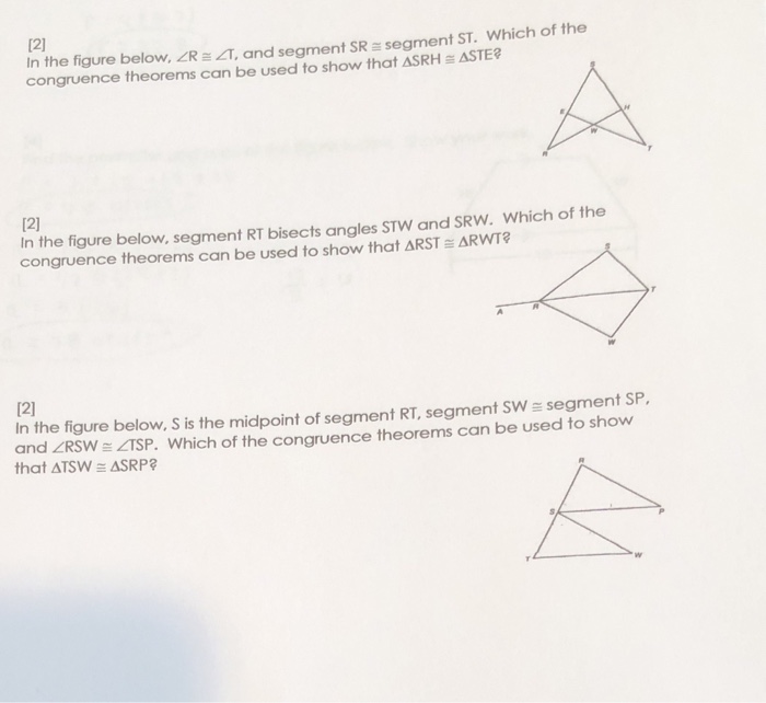 Solved In the figure below, R and segment SR segment ST. | Chegg.com