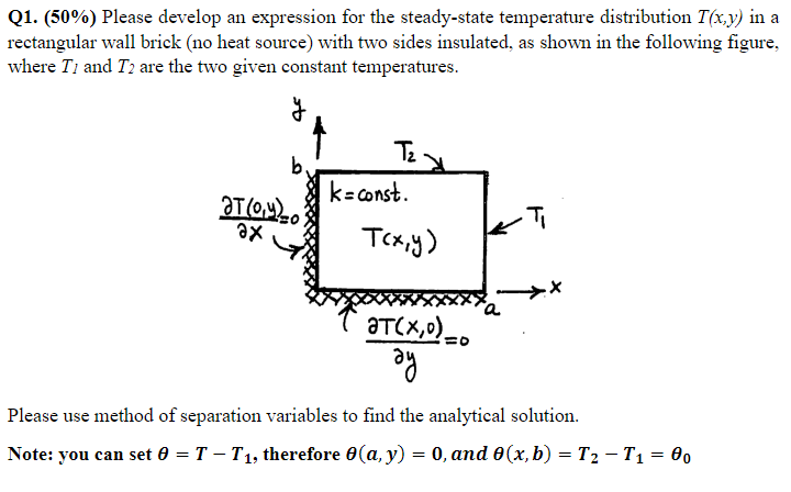Solved Q1. (50\%) Please develop an expression for the | Chegg.com