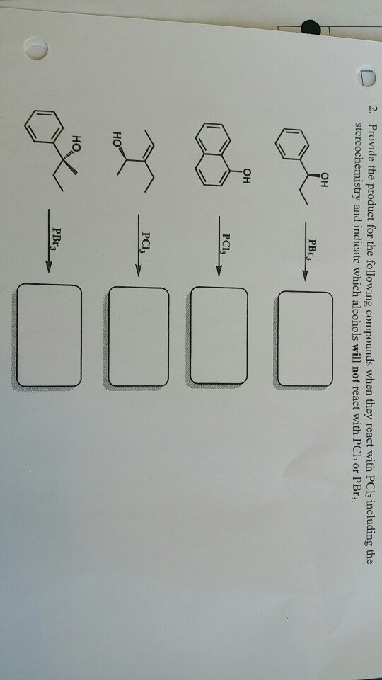 Solved 2. Provide the product for the following compounds | Chegg.com