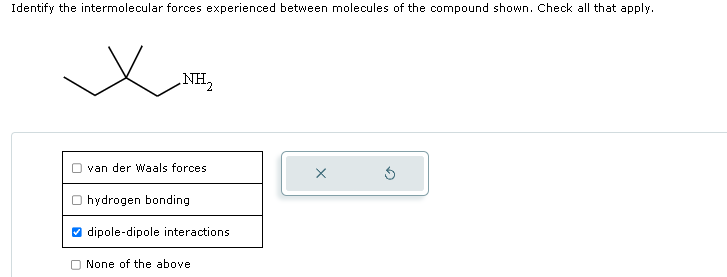 Solved Identify the intermolecular forces experienced | Chegg.com