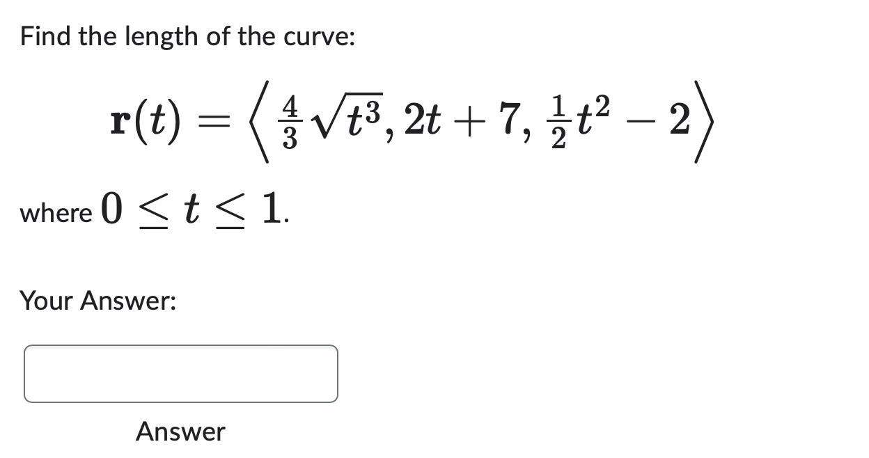 Solved Find the length of the curve: \\[ | Chegg.com