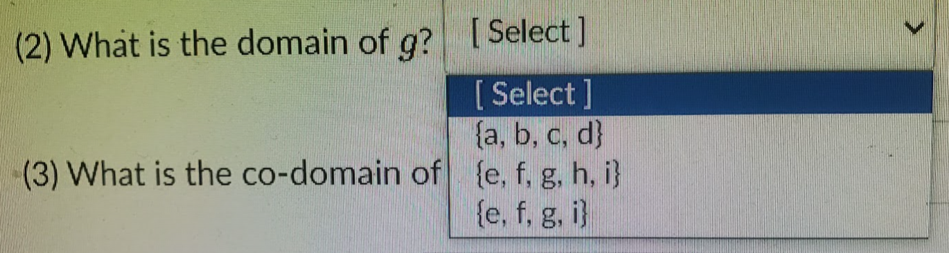 Solved (2) What is the domain of g ? (3) What is the | Chegg.com
