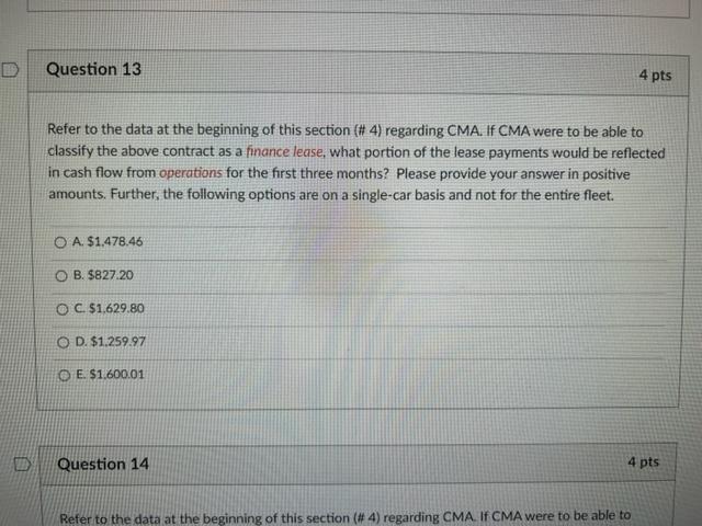 Section 4 - Leases (Five questions for a total of 20 | Chegg.com