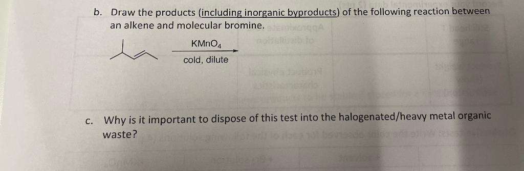 Solved b. Draw the products (including inorganic byproducts) | Chegg.com