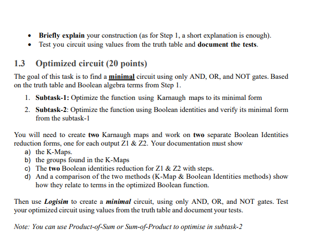 Solved The Following Truth Table Describes A Boolean