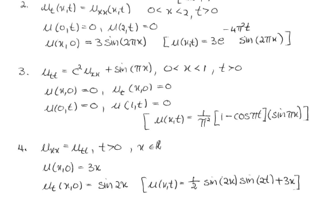 Solved Solve the following Partial differential Equations, | Chegg.com