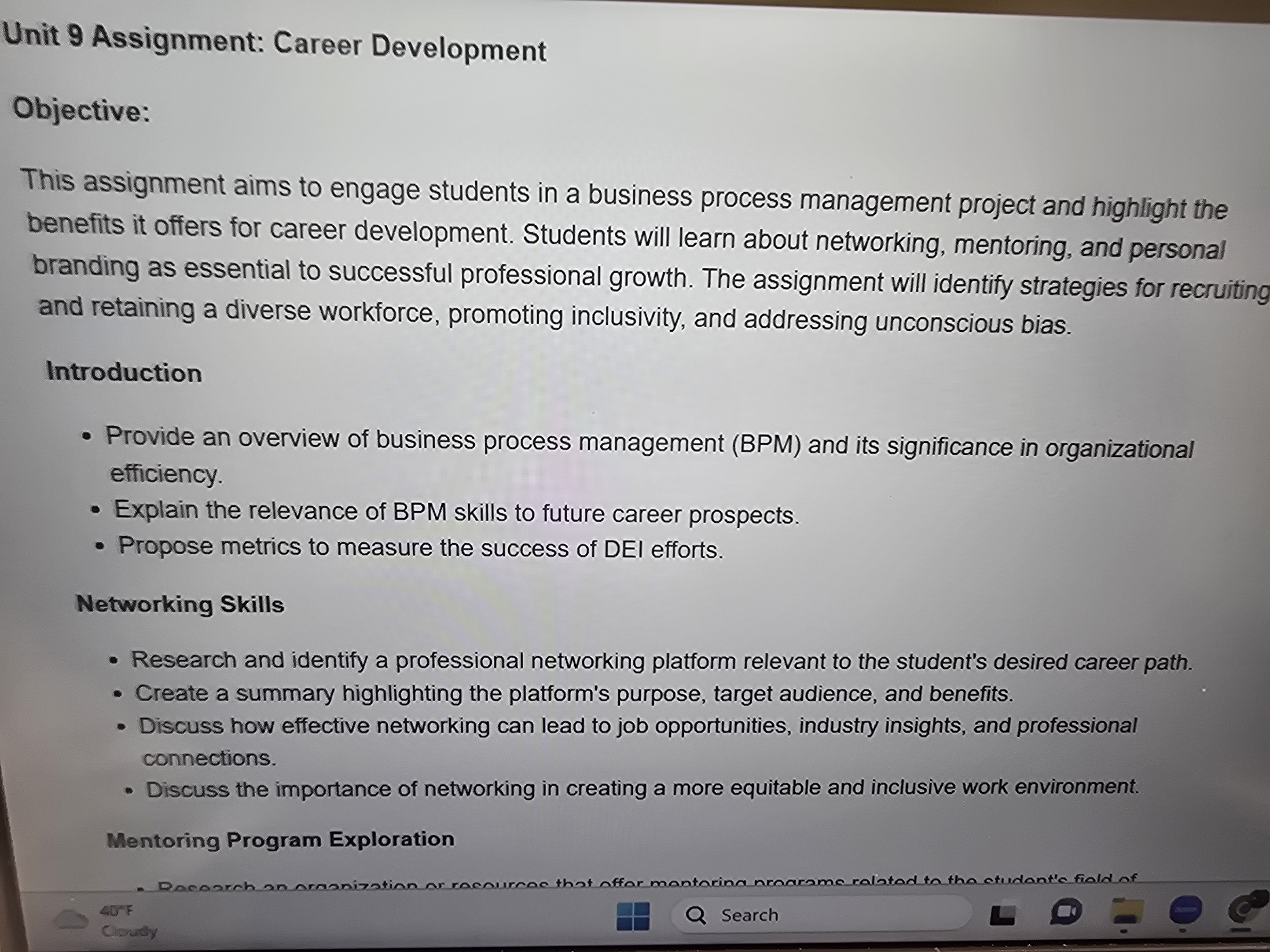 Solved Unit 9 ﻿Assignment: Career | Chegg.com