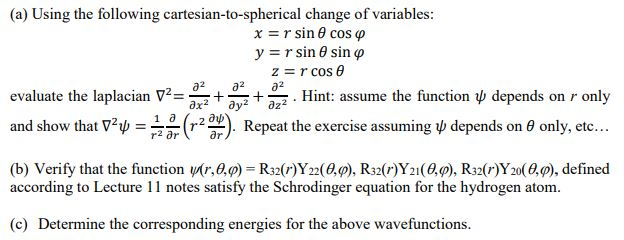 Solved (a) Using the following cartesian-to-spherical change | Chegg.com