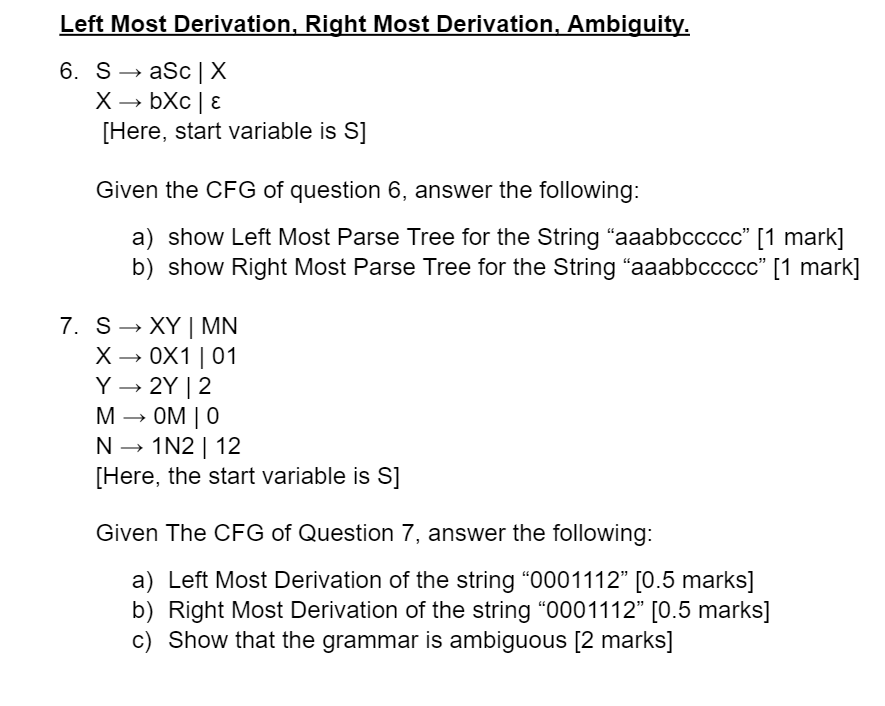 Solved Left Most Derivation, Right Most Derivation, | Chegg.com