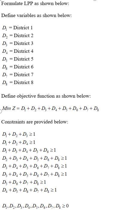Formulate LPP as shown below: Define variables as | Chegg.com